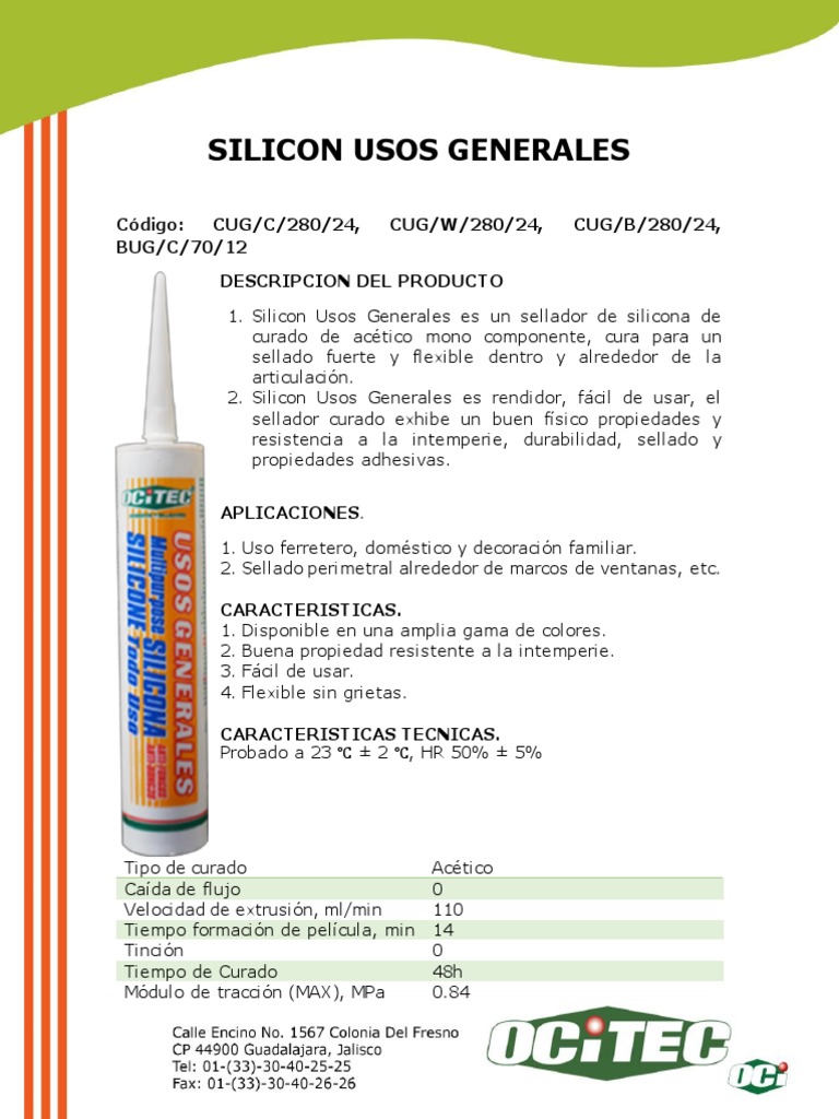Multiusos Ocitec | PDF | Silicona | Materiales