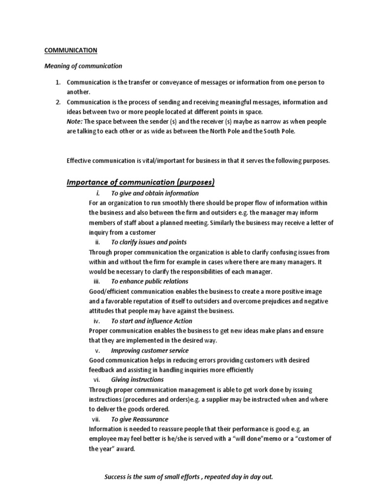Importance of Communication (Purposes) | PDF | Mail | United States ...