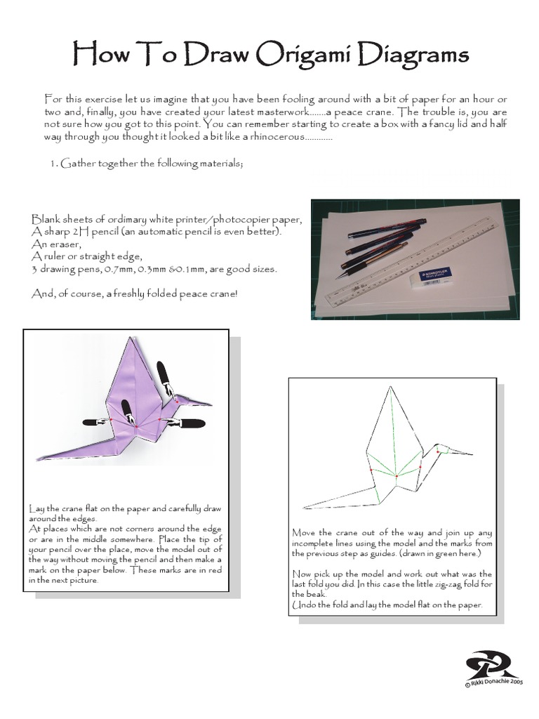 Drawing Origami Diagrams Guide | PDF | Origami | Drawing