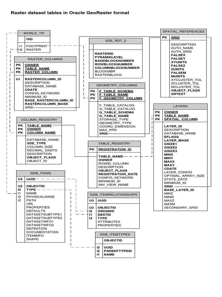 Raster Dataset Tables in Oracle Georaster Format | PDF