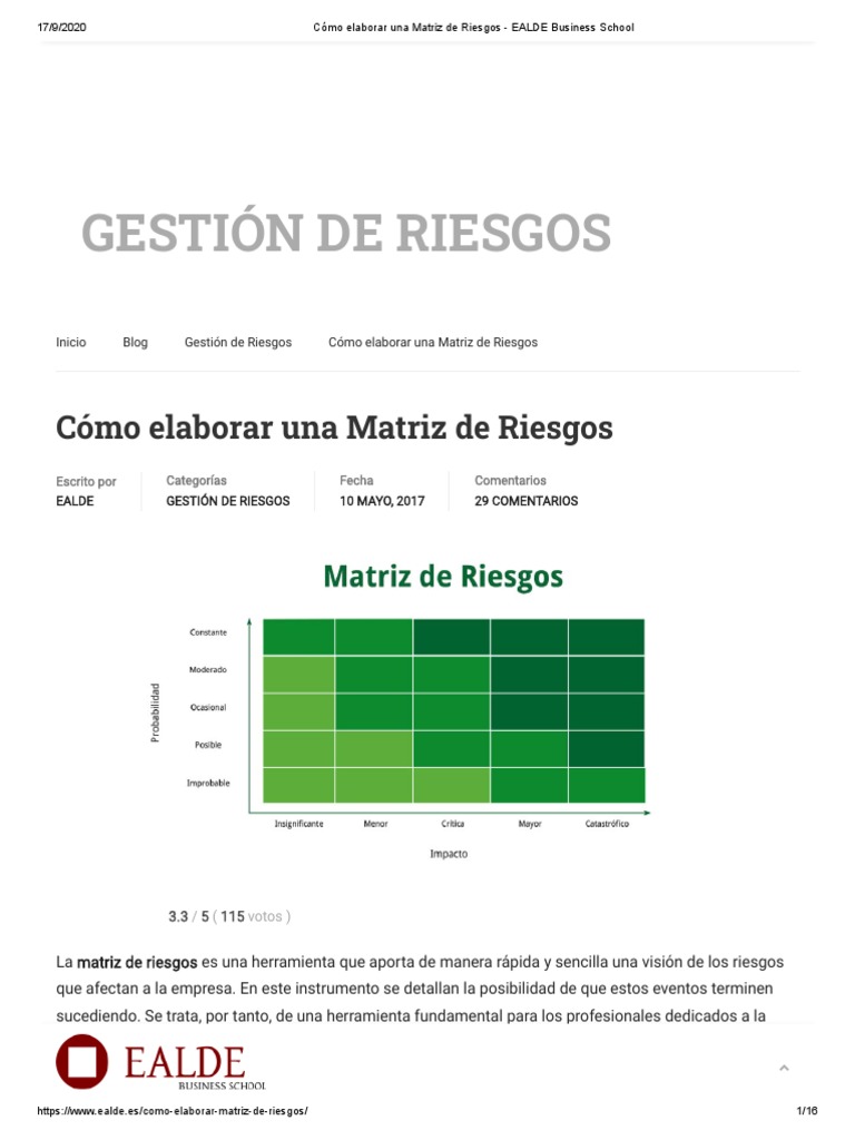 Cómo Elaborar Una Matriz de Riesgos | PDF | Riesgo | Gestión de riesgos