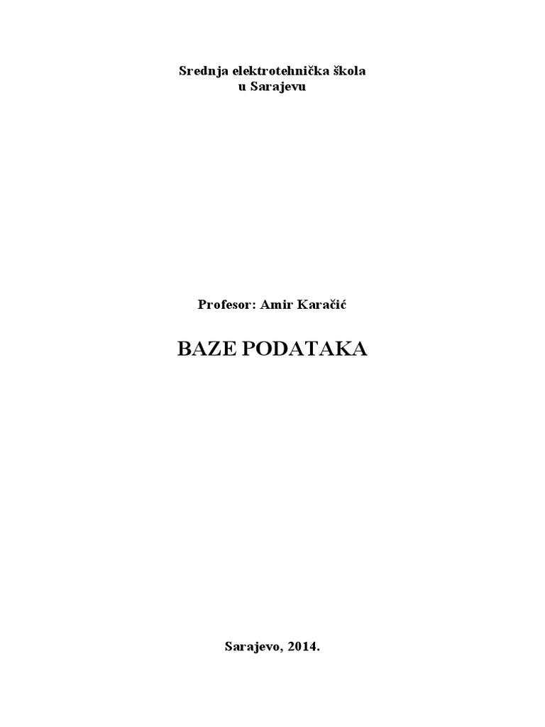 Baze Podataka | PDF