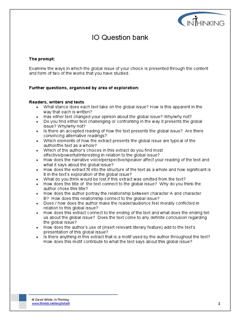 Io Question Bank | PDF | Narration | Communication