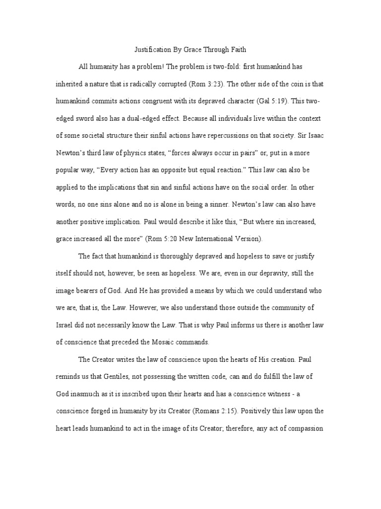 Justification by Grace Through Faith. | PDF | Grace In Christianity ...