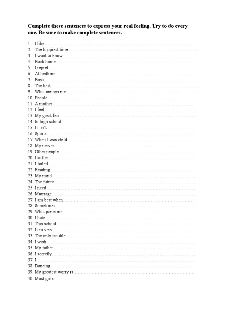 Rotter Incomplete Sentence Test | PDF