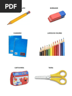 Fichas de Los Utiles Escolares en Ingles Gratis | PDF