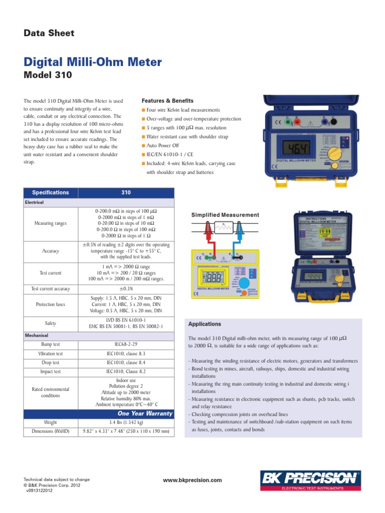 Digital Milli-Ohm Meter PDF | Download Free PDF | Fuse (Electrical) | Electrical Resistance And ...