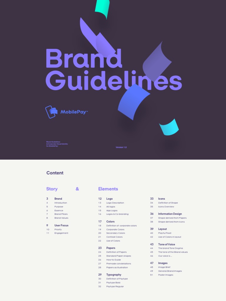 Brand Guidelines & Corporate Visual Identity For Mobilepay™ | PDF ...