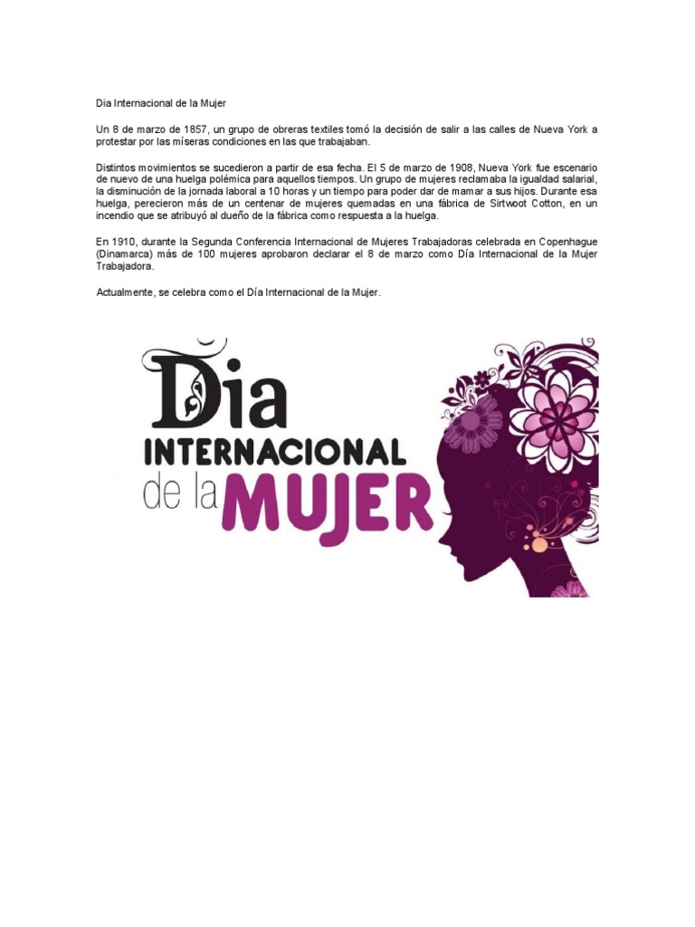 Dia Internacional de La Mujer | PDF