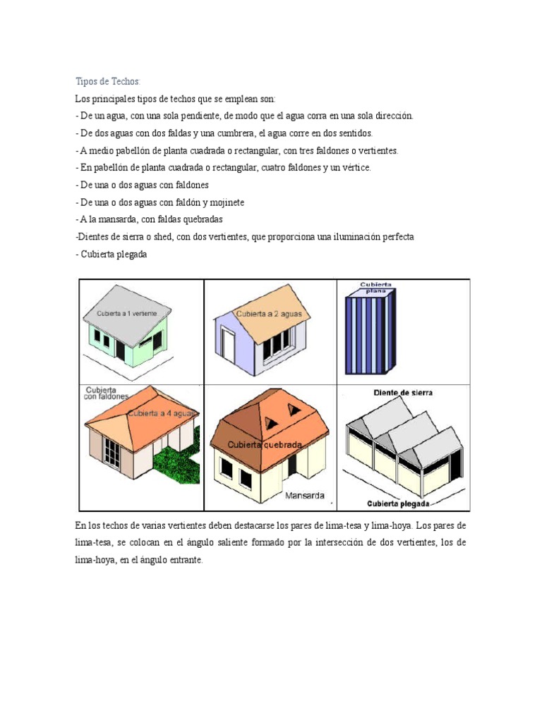 Tipos de Techos: Guía Completa | PDF
