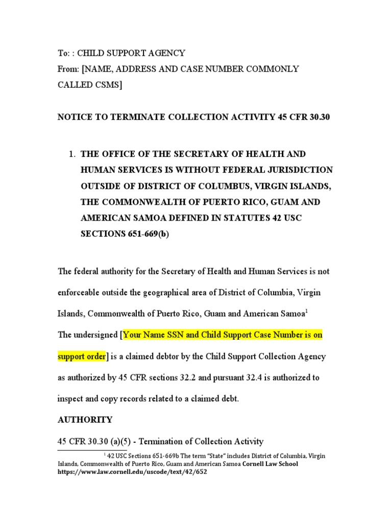 Termination of Collection Activity | PDF