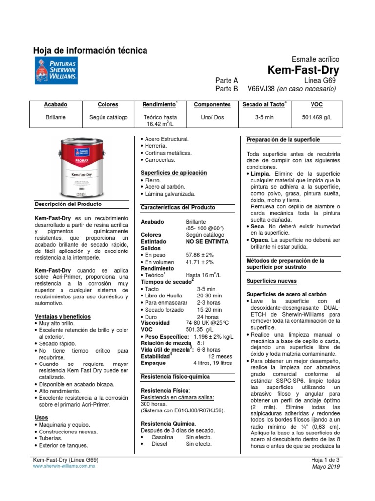 G69 Kem Fast Dry PDF | PDF | Pintar | Acero