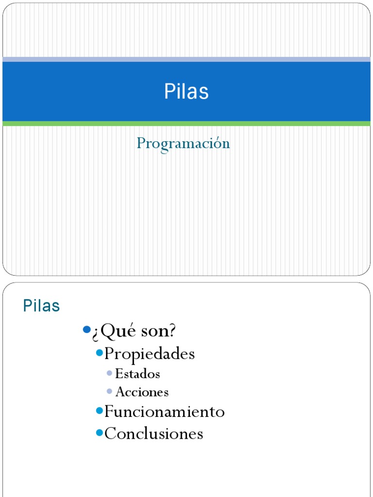Pilas | PDF | Programación de computadoras | Informática