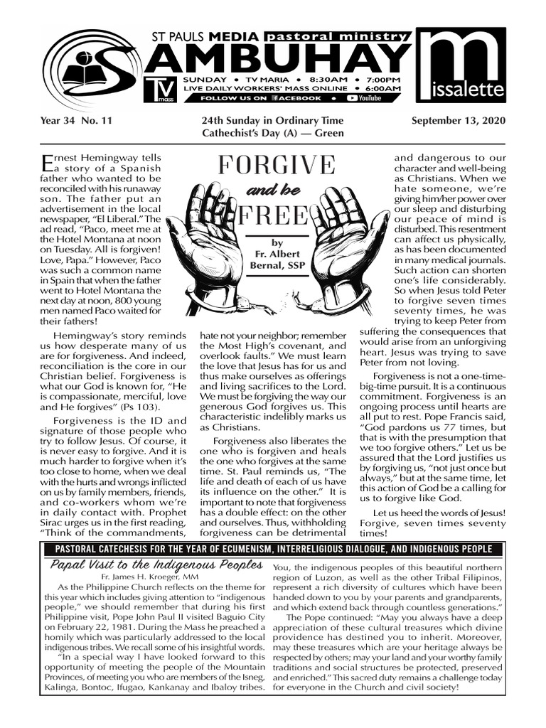 Sambuhay English - September 13 | PDF | Forgiveness | God The Father Sambuhay English - September 13 | PDF | Forgiveness | God The Father