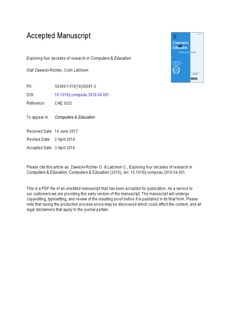 Zawacki Richter2018 PDF | PDF | Educational Technology | Massive Open ...
