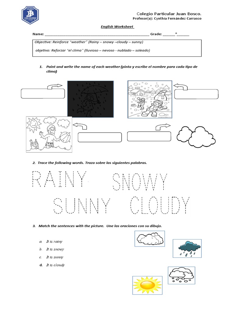 Ejercicios de Clima en Inglés | PDF