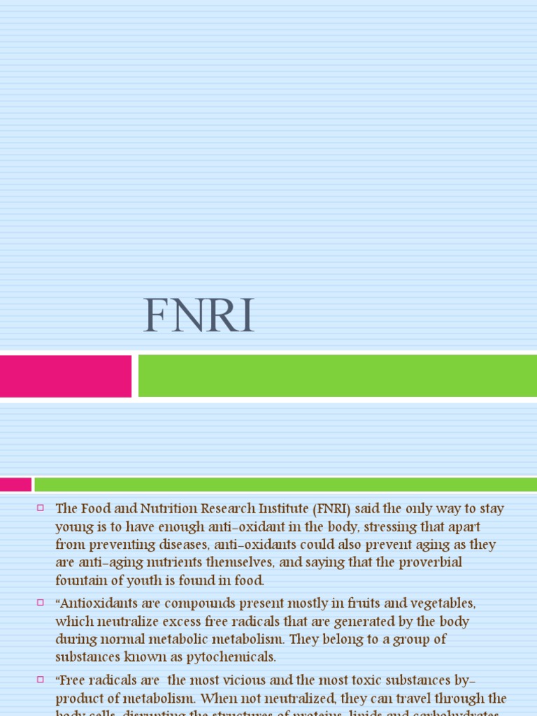 FNRI | PDF | Body Mass Index | Antioxidant