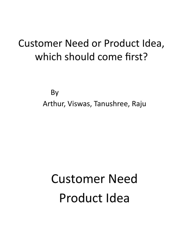 Consumer Need Vs Product Idea | PDF | Wellness