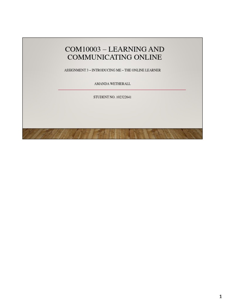 Introducing Amanda Wetherall: Online Learner | PDF