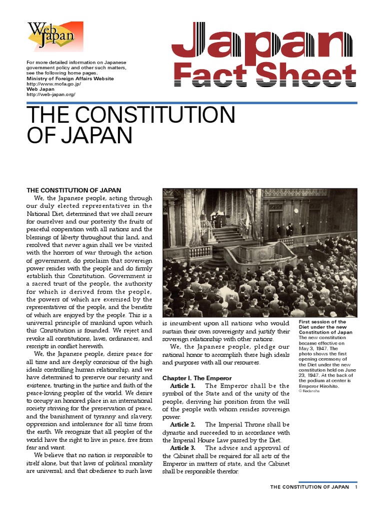 Japanese Constitution Overview | PDF | Law