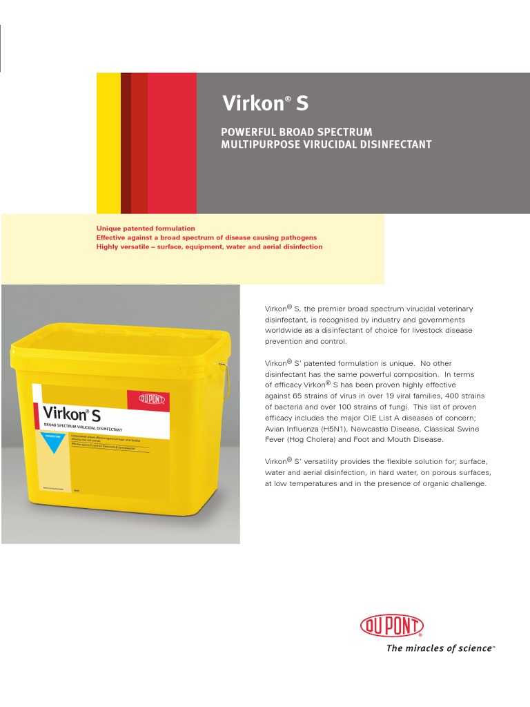 Virkon S: Powerful Broad Spectrum Multipurpose Virucidal Disinfectant ...