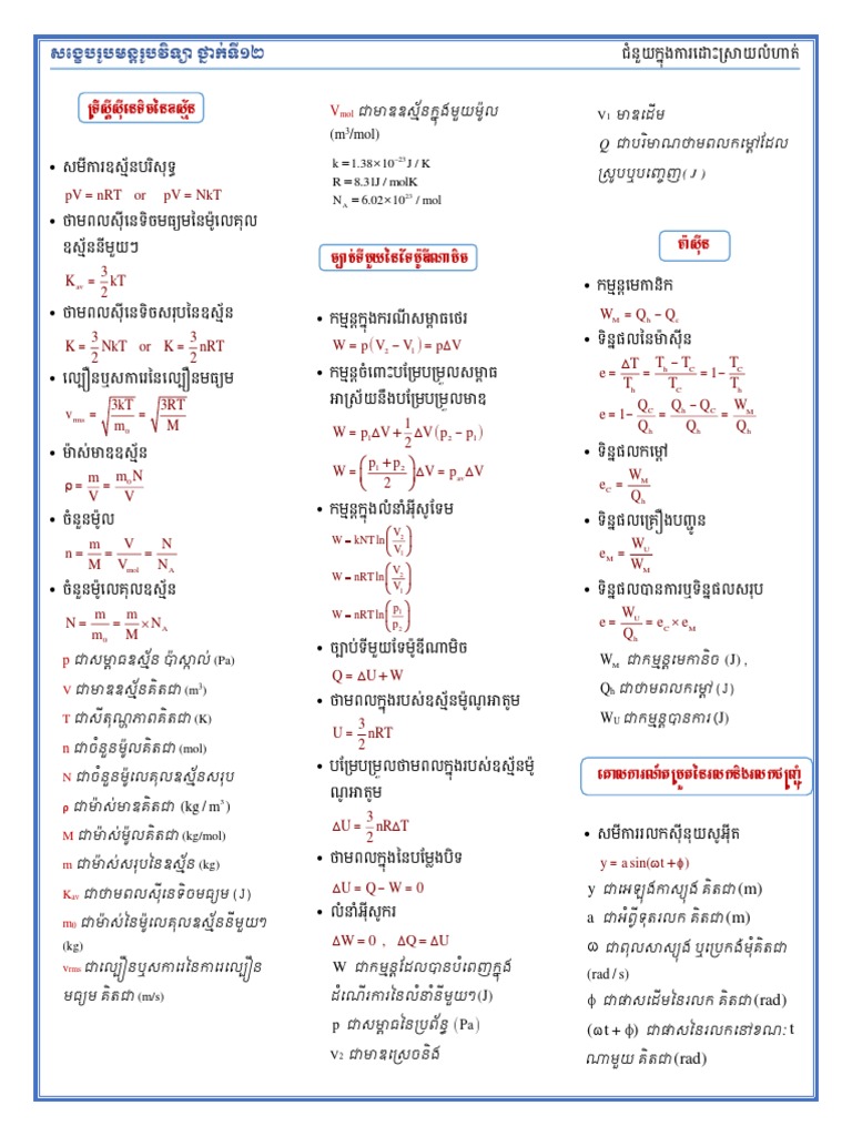 G12 Physics Formulae-Updated - 2 PDF | PDF