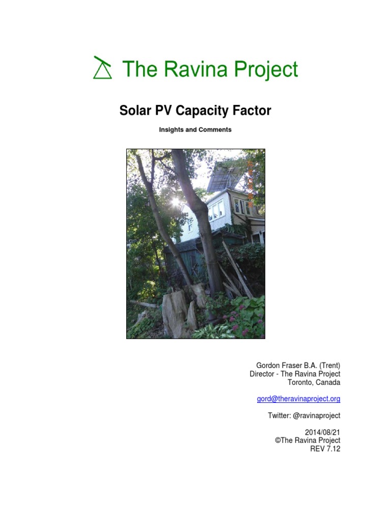 The Ravina Project - Solar Capacity Factor 07 12 | PDF | Solar Power ...