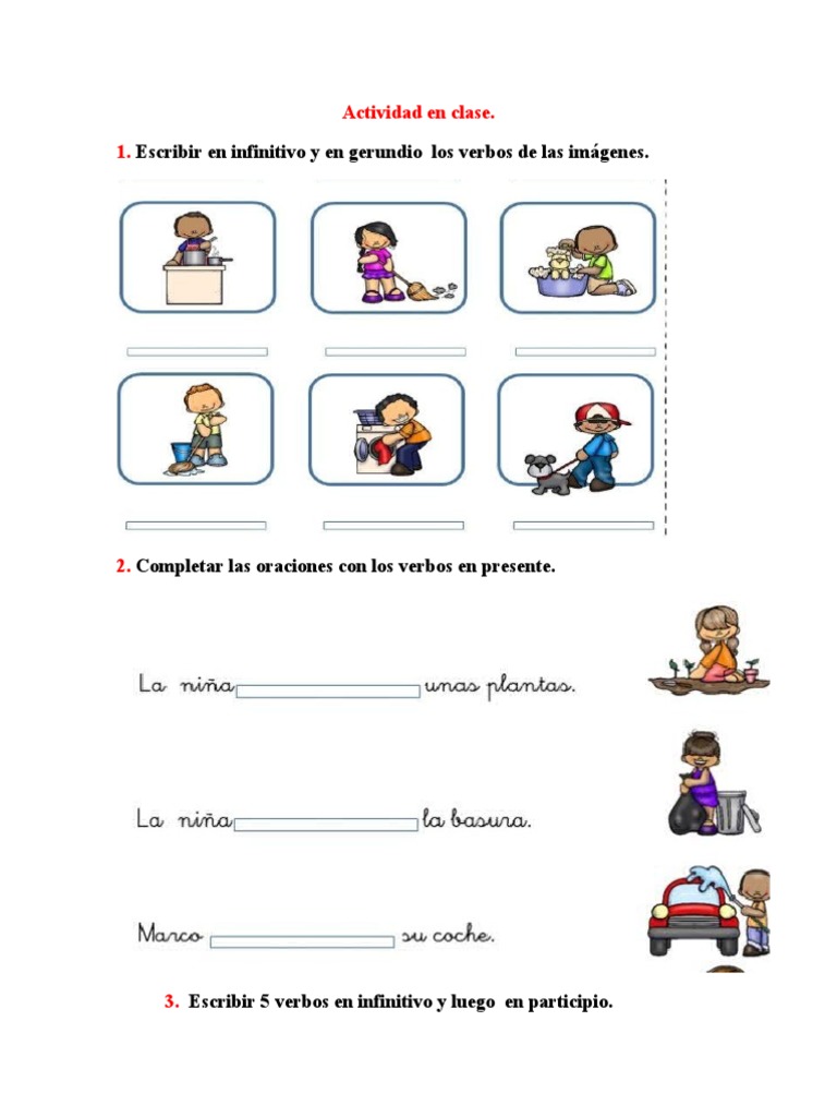 Actividades de Verbos en Infinitivo | PDF