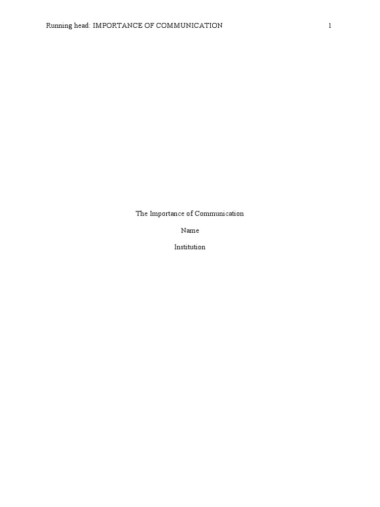 The Importance of Communication | PDF | Communication | Business