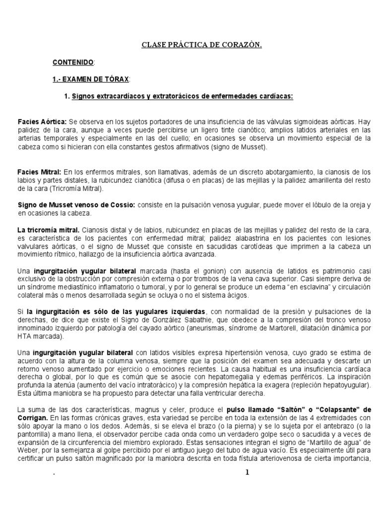 Signo de Musset en Insuficiencia Aórtica | PDF | Edema | Sonido
