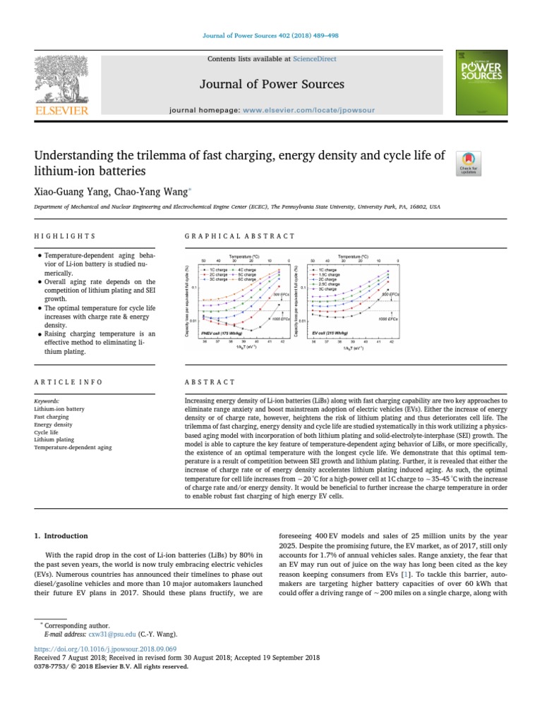 Yang2018 Understanding The Trilemma of Fast Charging, Energy Density ...
