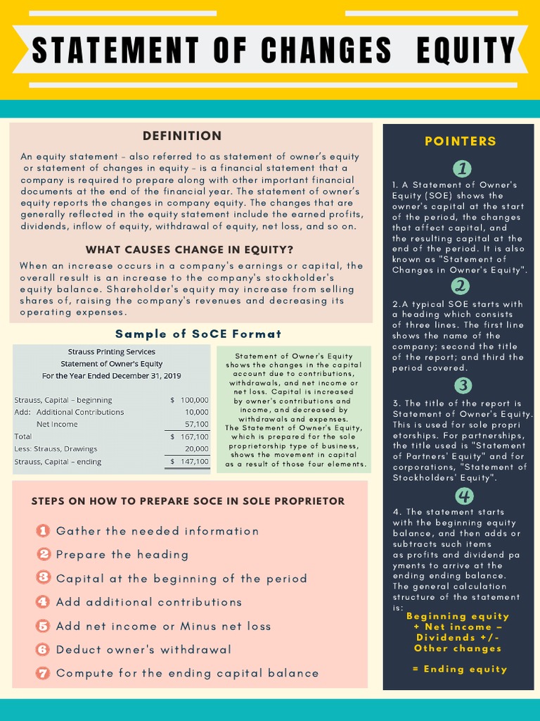 Statement of Changes Equity: Pointers | PDF | Net Income | Equity (Finance)
