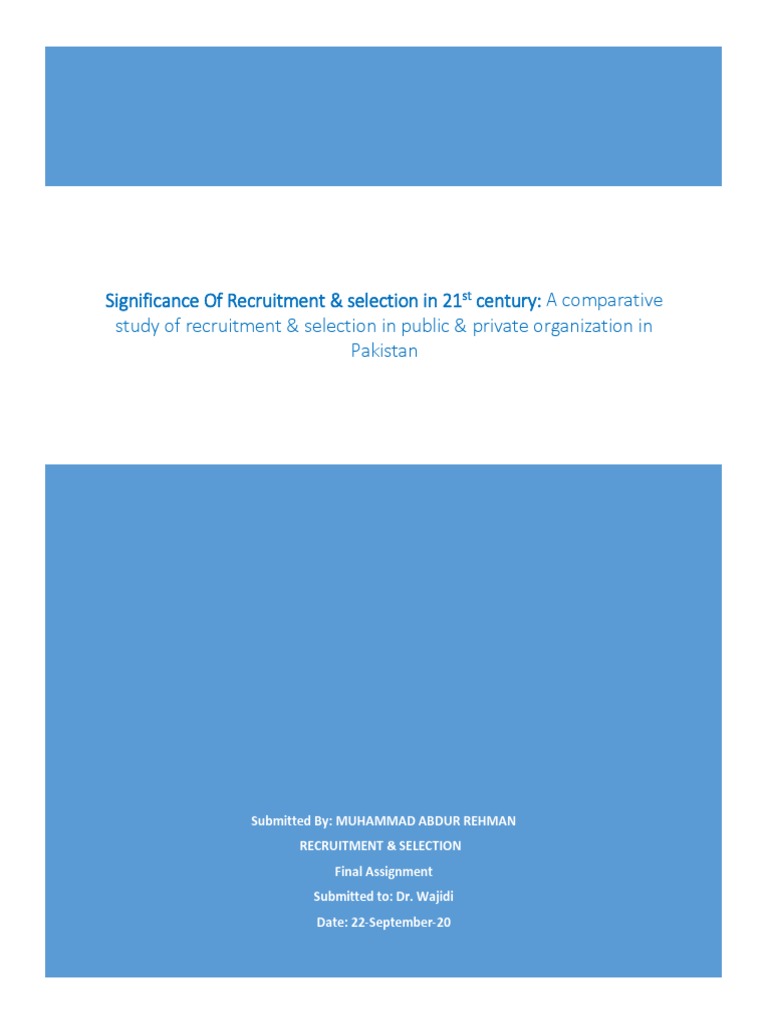 Recruitment & Selection Final Assignment | PDF | Survey Methodology ...