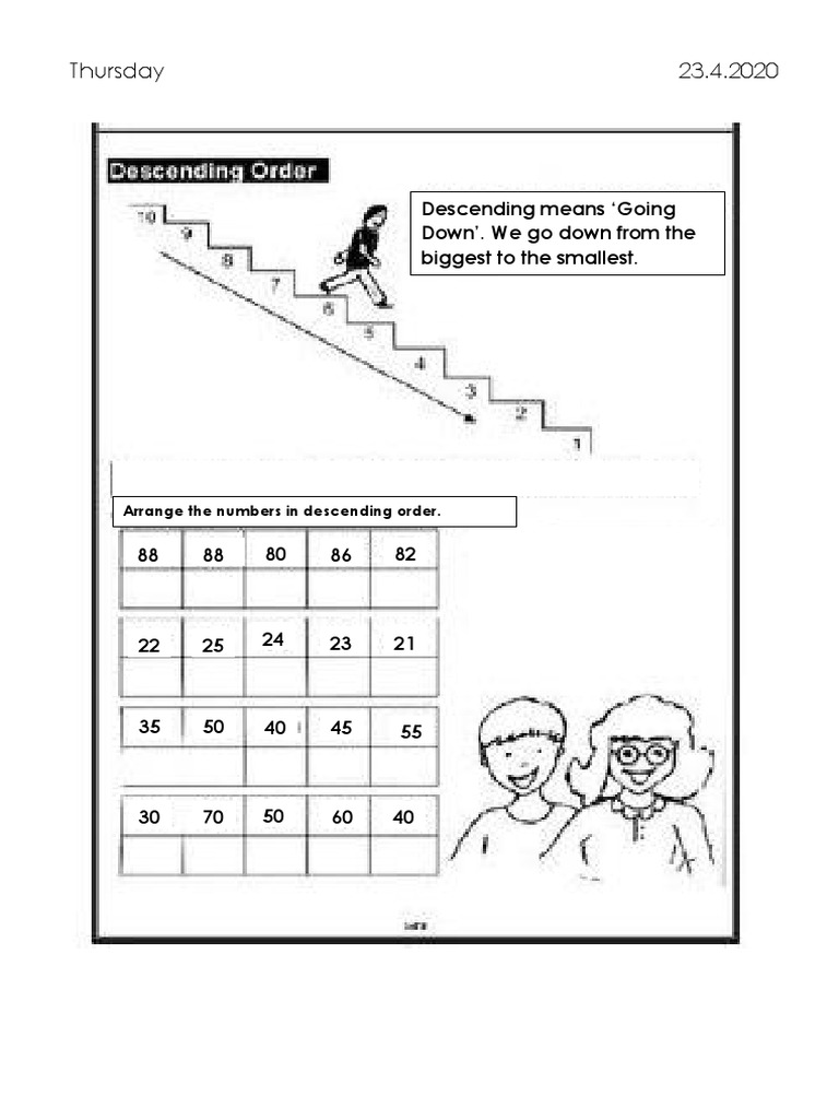 Descending Order Number Arrangement | PDF