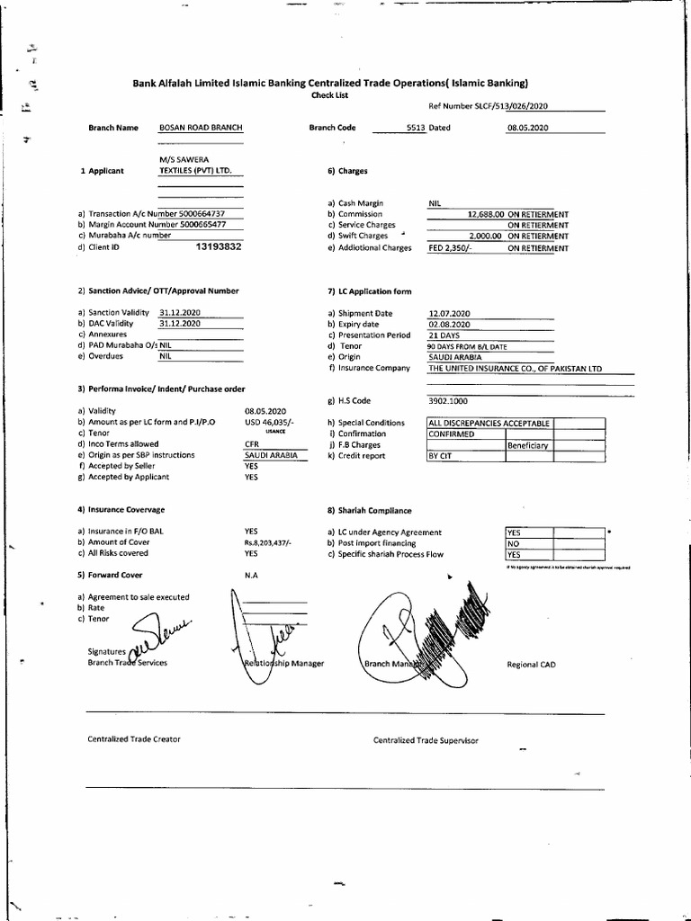 LC Issuance Request | PDF
