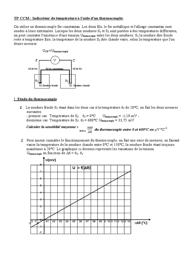 TP CCM S2-2020 | PDF | Thermocouple | Électromagnétisme