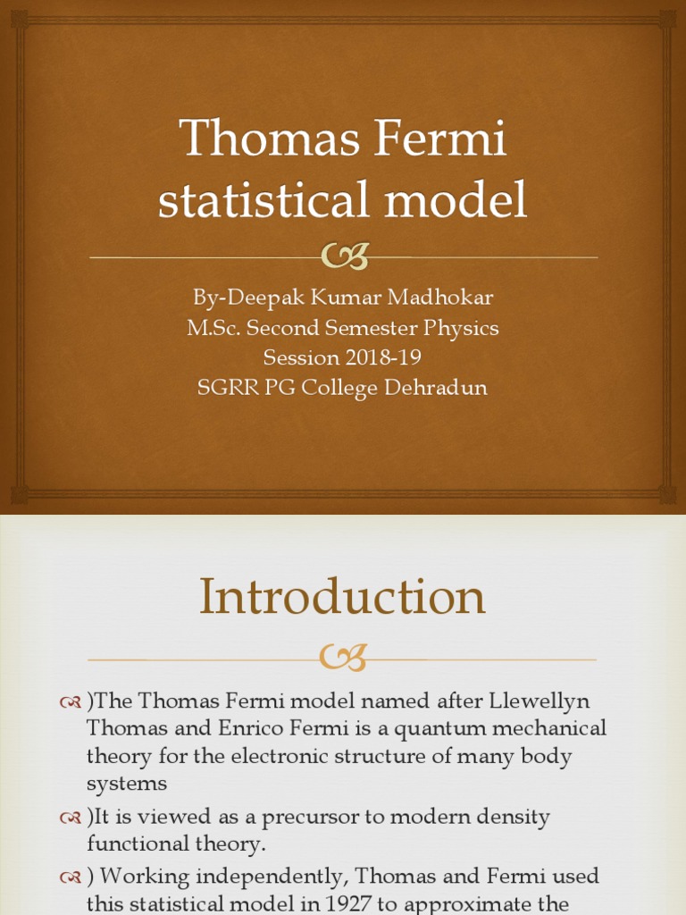 Thomas Fermi Model | PDF