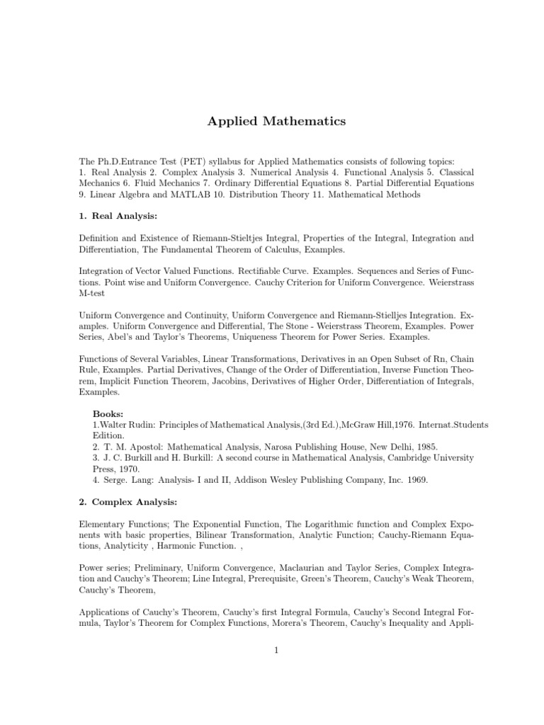 Applied Maths | PDF | Fluid Dynamics | Calculus Of Variations