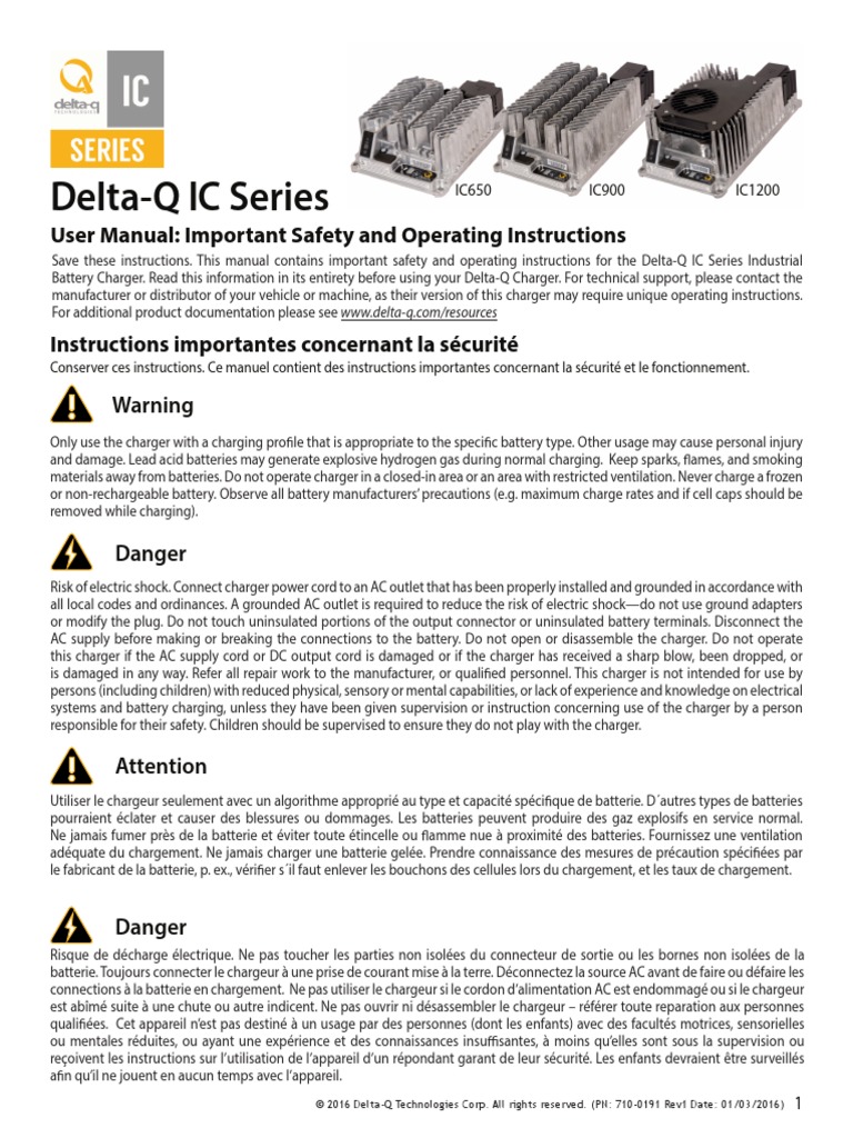 Delta-Q IC Series: User Manual: Important Safety and Operating ...