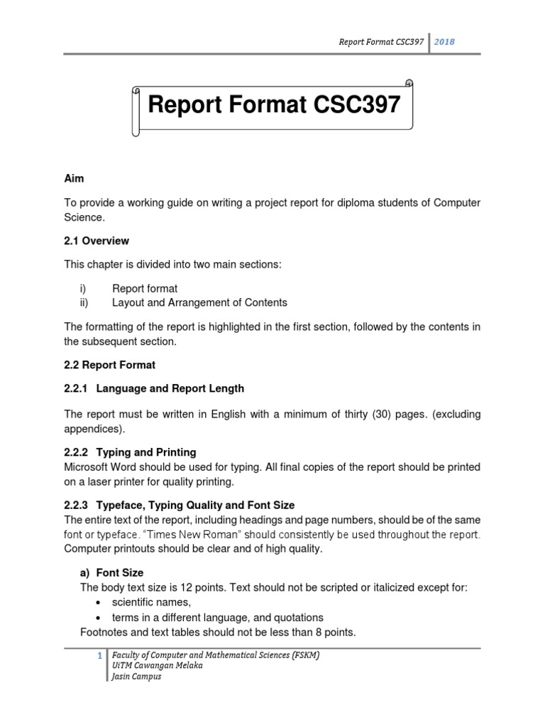 Report Format | PDF | Typefaces | Citation