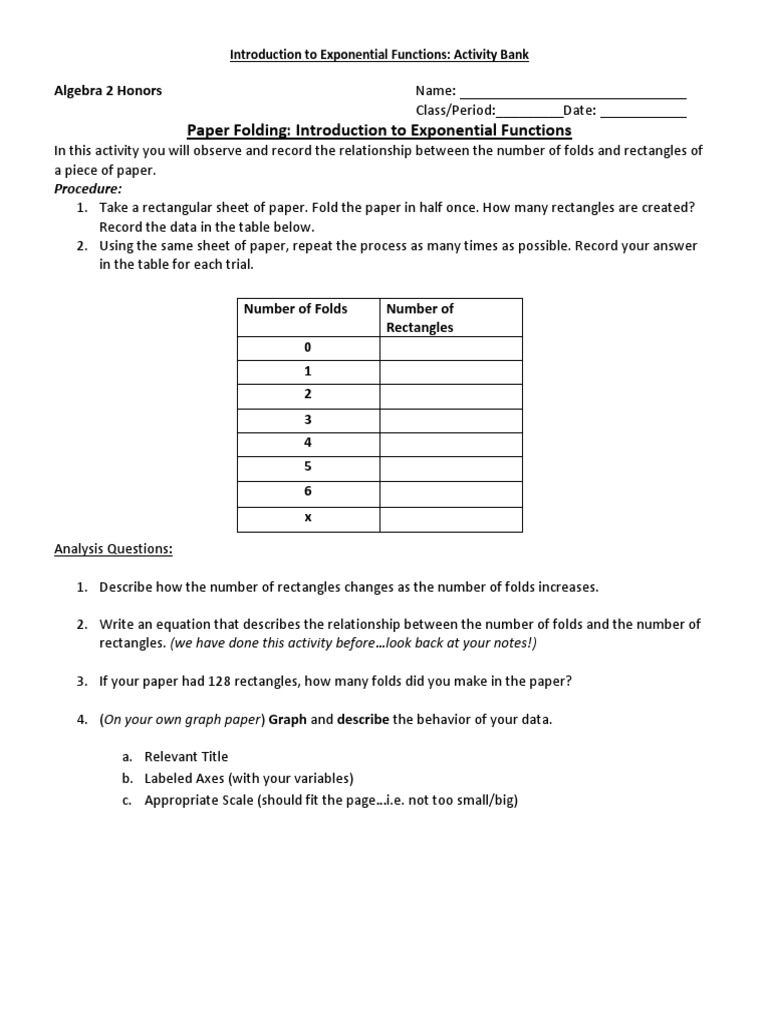 Exponential Growth Paper Folding Activity | PDF | Teaching Methods ...