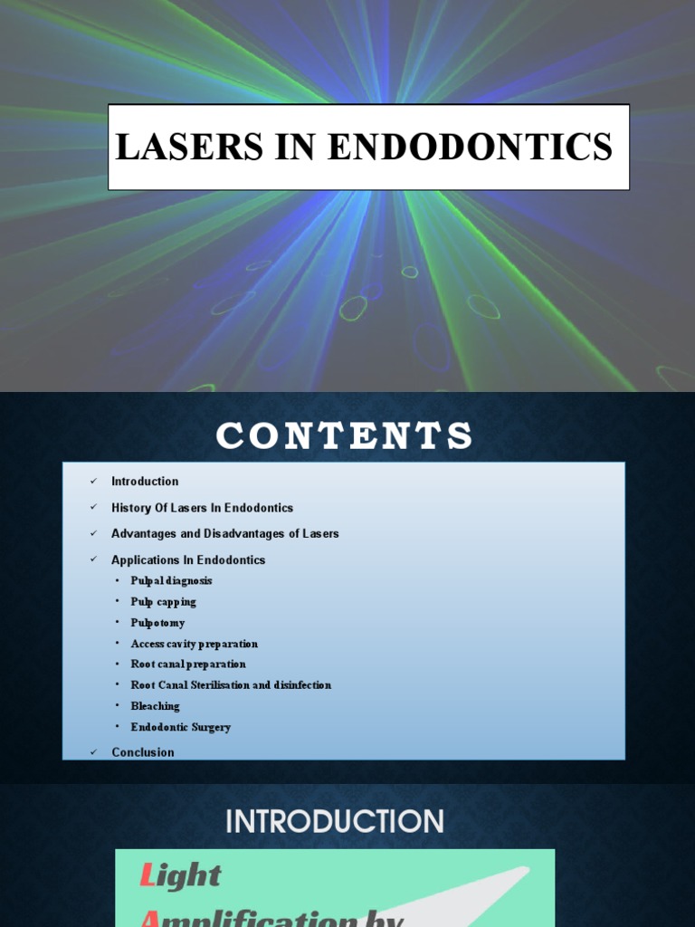 Lasers in Endodontics | PDF | Laser | Dentistry Branches