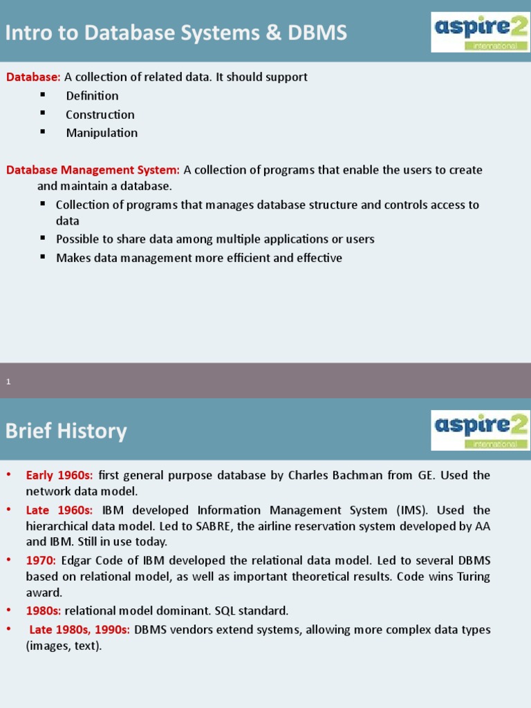 Intro To Database Systems & DBMS | PDF | Relational Database | Relational Model