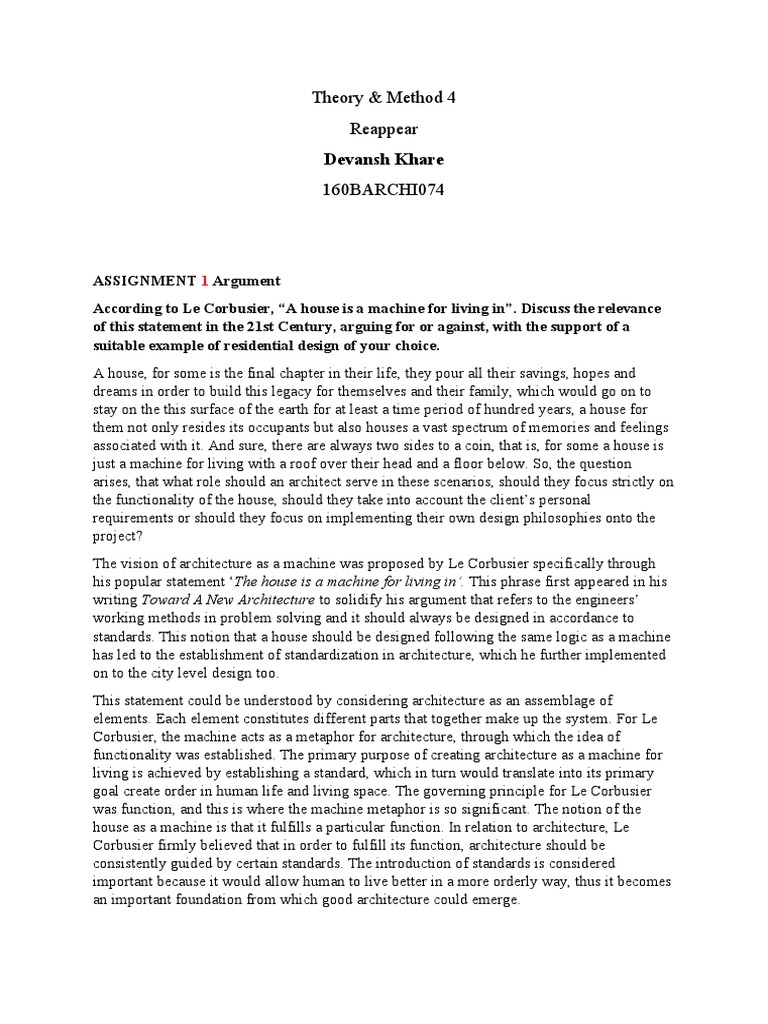 Devansh Khare - Assignment 1 | PDF | Idea | Reason