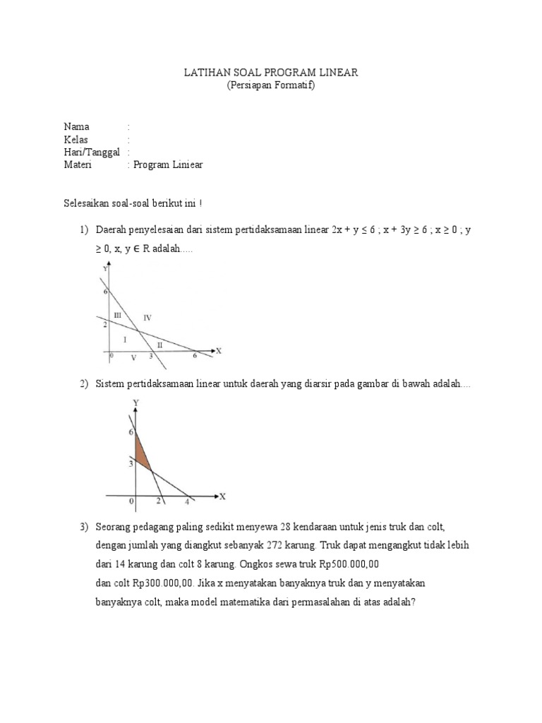 Latihan Soal Program Linear | PDF
