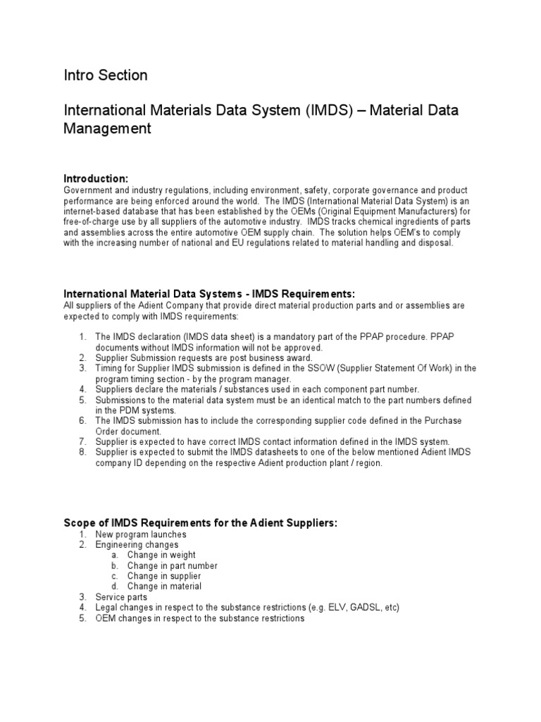 International Materials Data System SSM - 28 09 2016 - BPR - TJA | PDF ...