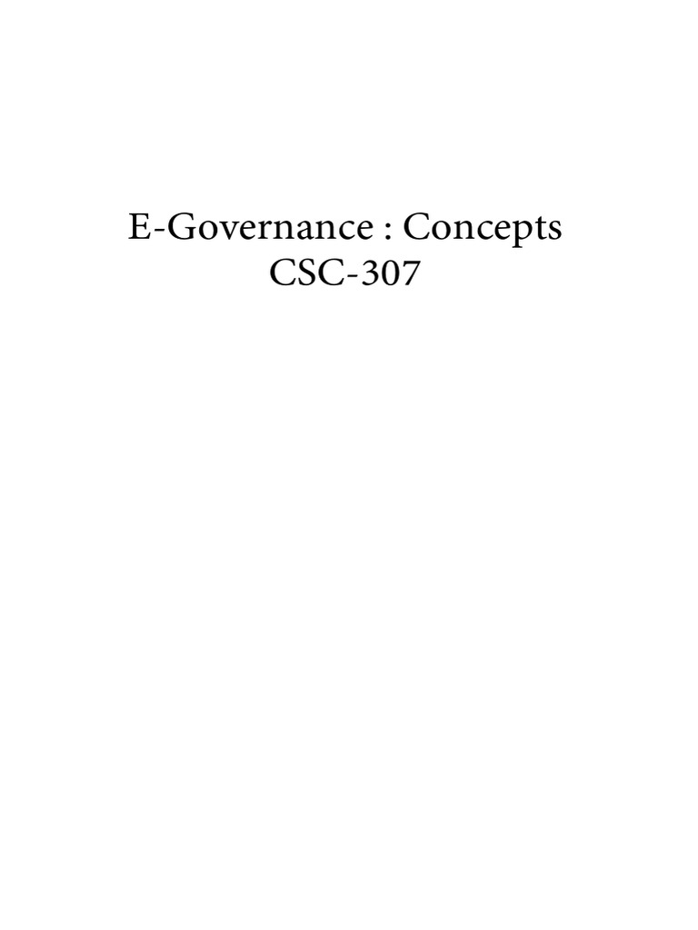 E-Governance Concepts and Models | PDF | E Government | Government