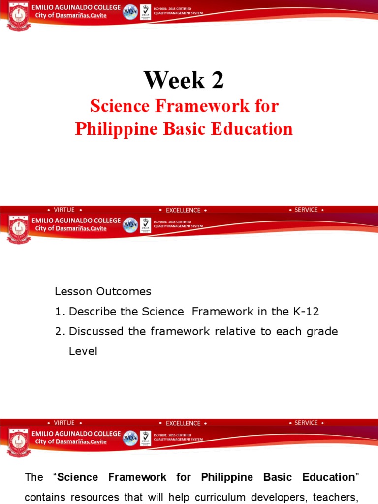 An Overview of the Science Framework for Philippine Basic Education ...
