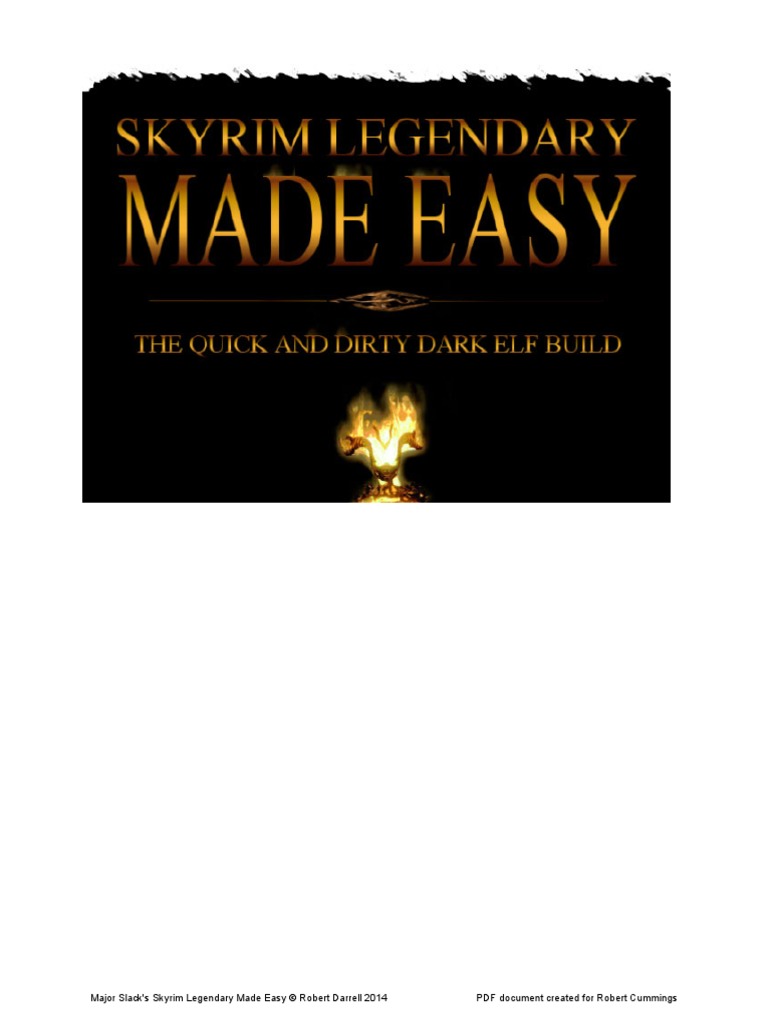 Skyrim Legendary Made Easy For Robert Cummings PDF | PDF | Leisure | Nature