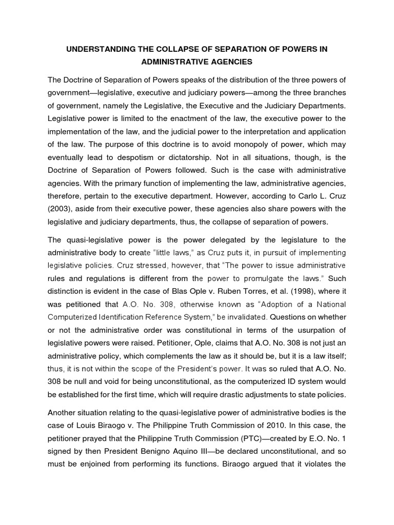 Separation of Powers Paper | PDF | Separation Of Powers | Judiciaries